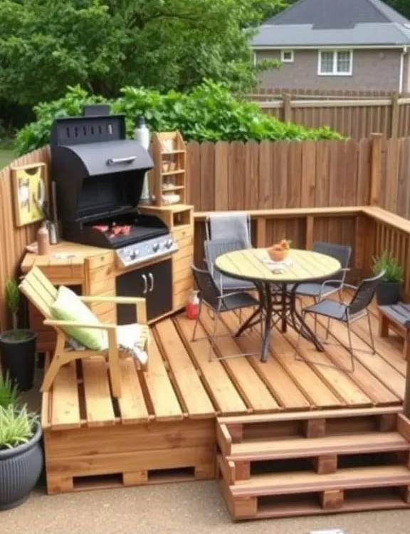 20 Budget-Friendly DIY Pallet Patio Deck Ideas That Look Like a Million ...