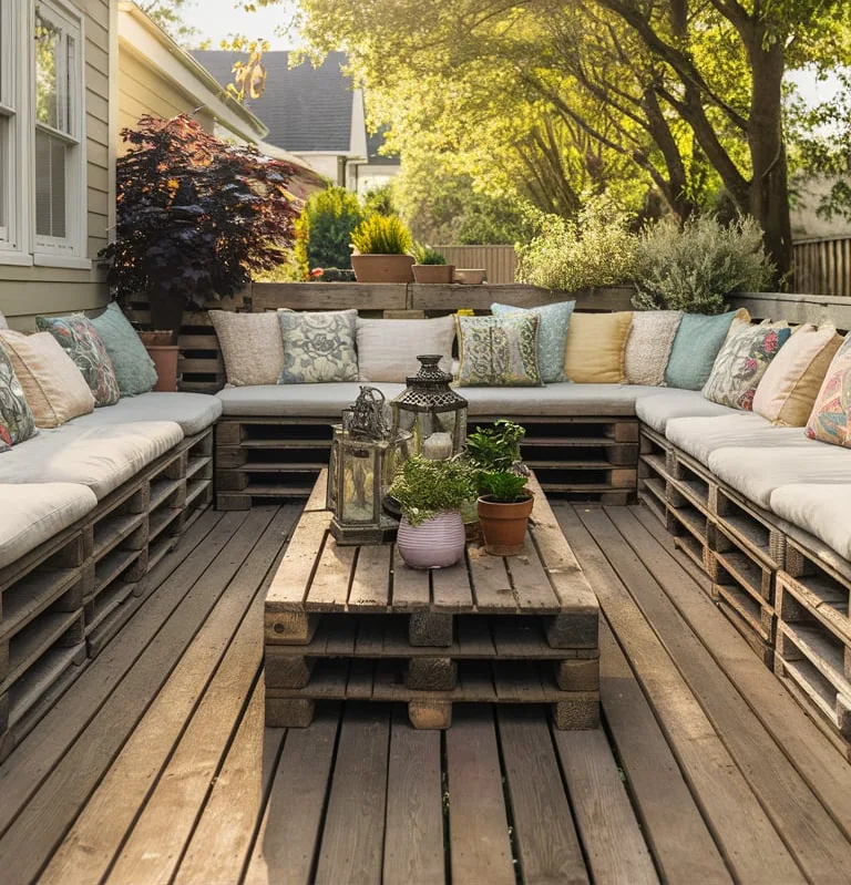 20 Budget-Friendly DIY Pallet Patio Deck Ideas That Look Like a Million ...