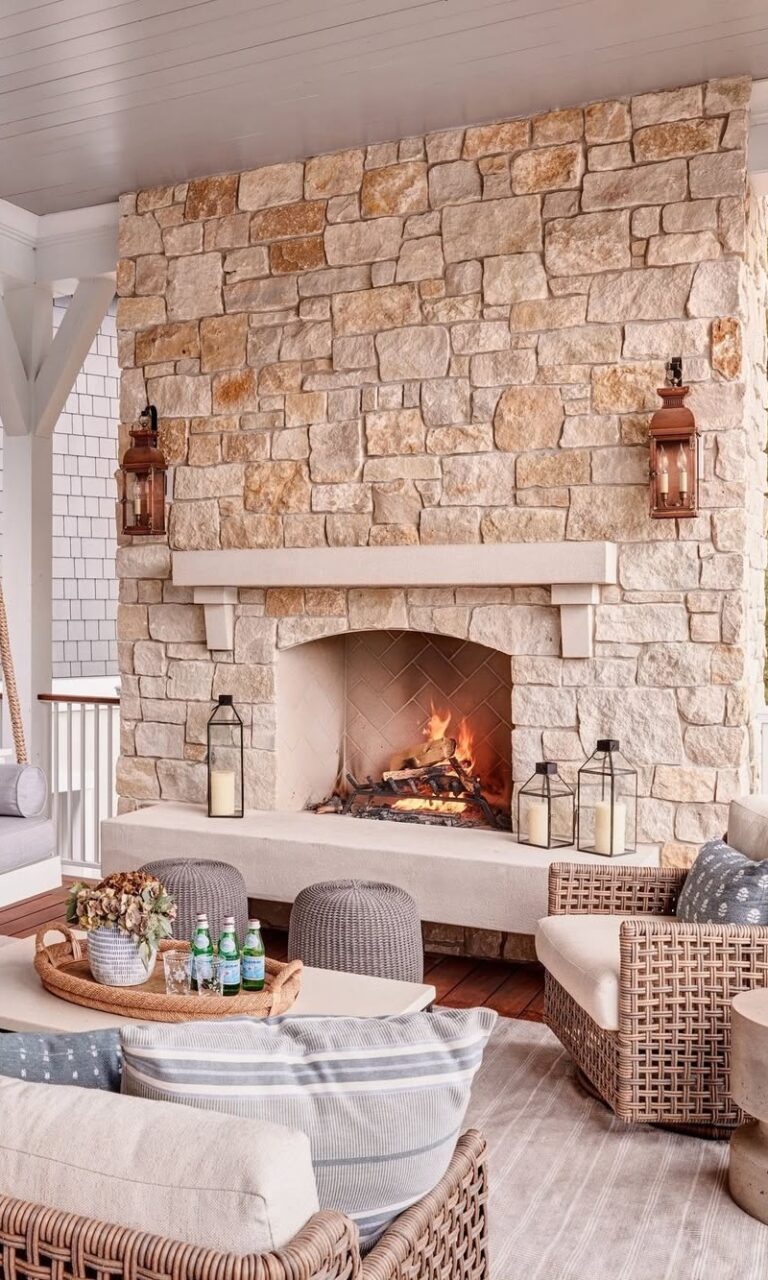 35 Epic Outdoor Stone Fireplace Ideas to Transform Your Yard