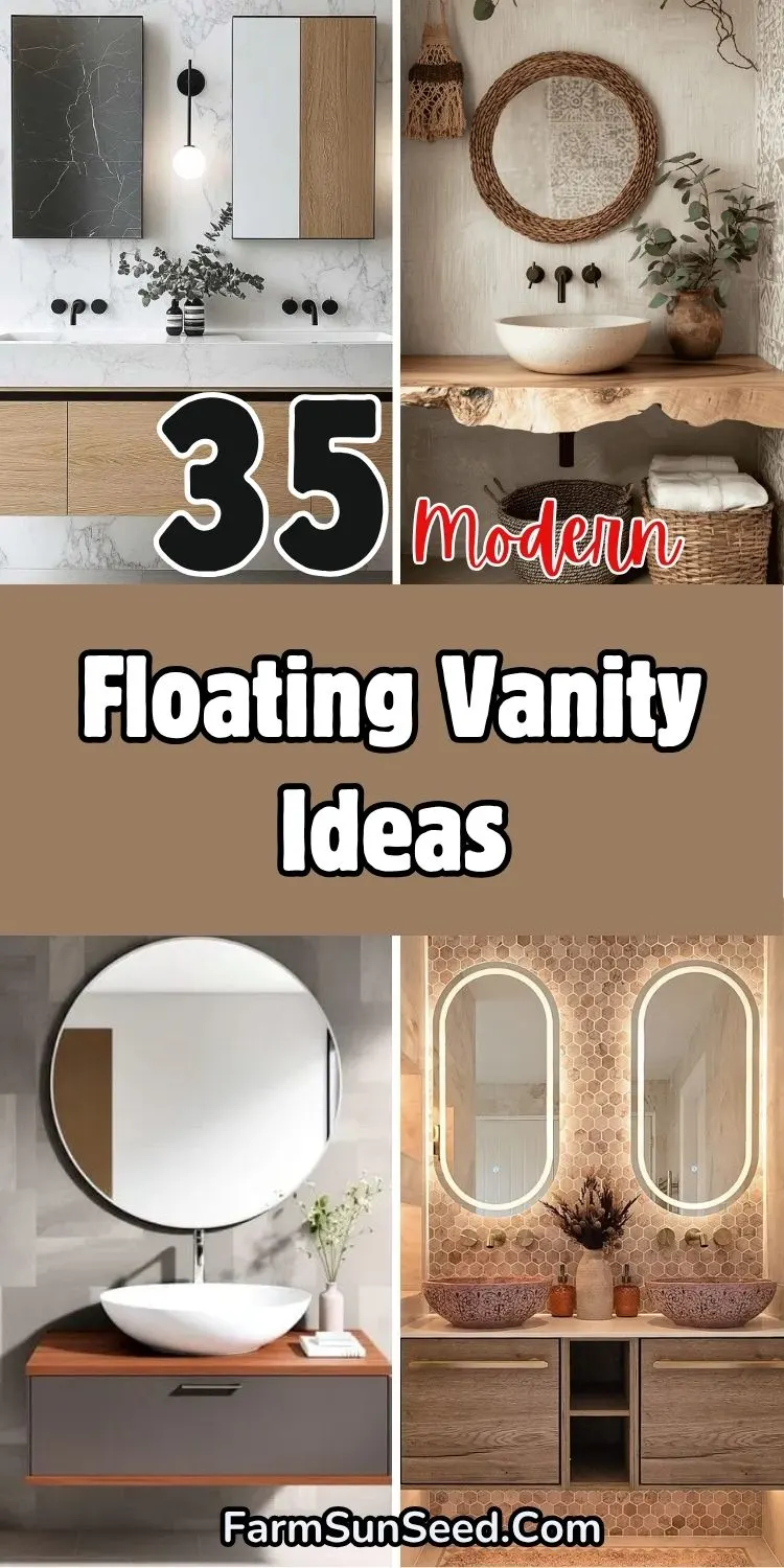 35 Unique Floating Vanity Ideas With Mirror For Small Bathrooms (Sleek ...