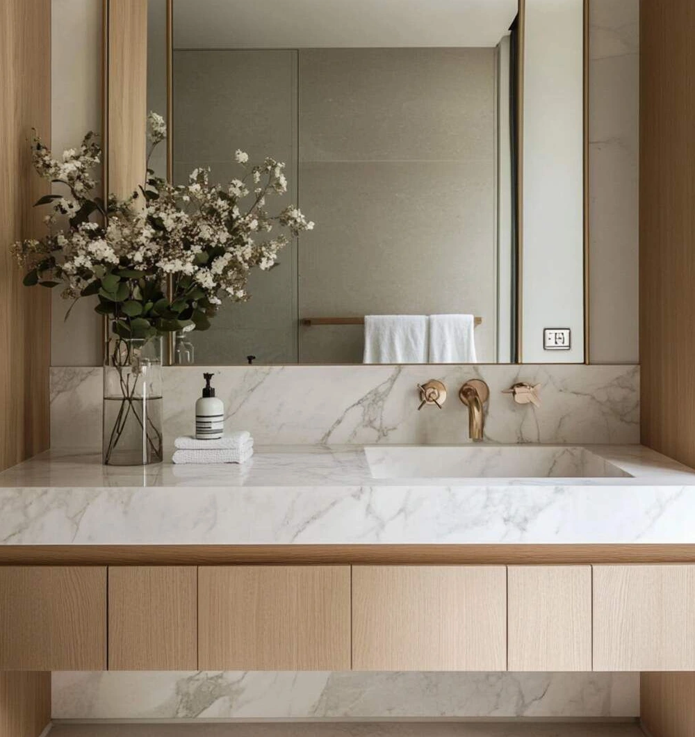 35 Unique Floating Vanity Ideas With Mirror For Small Bathrooms (Sleek ...