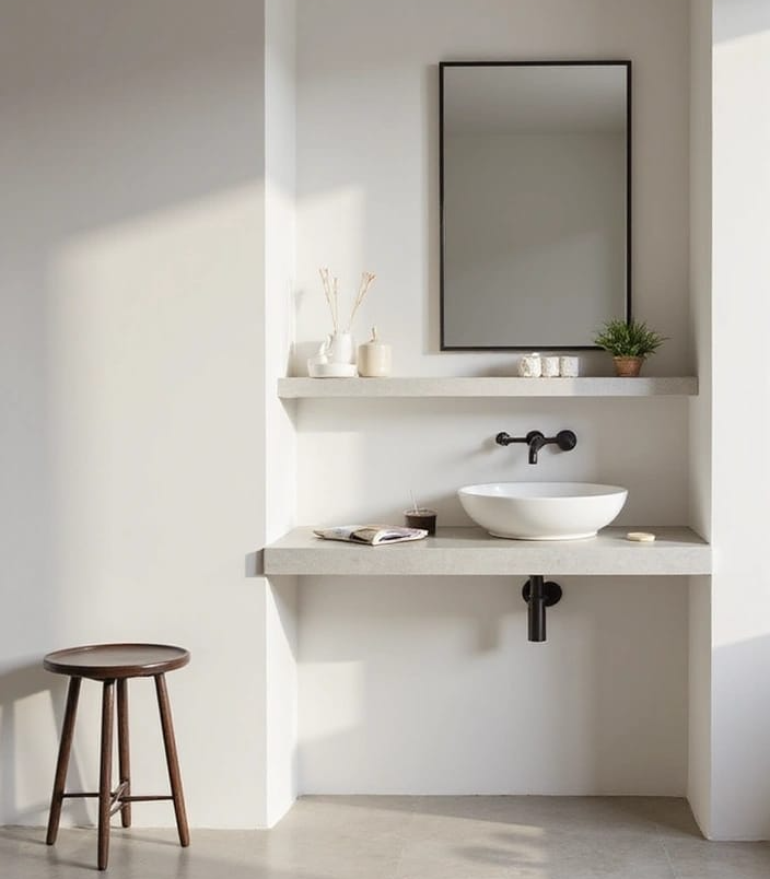 35 Unique Floating Vanity Ideas With Mirror For Small Bathrooms (Sleek ...