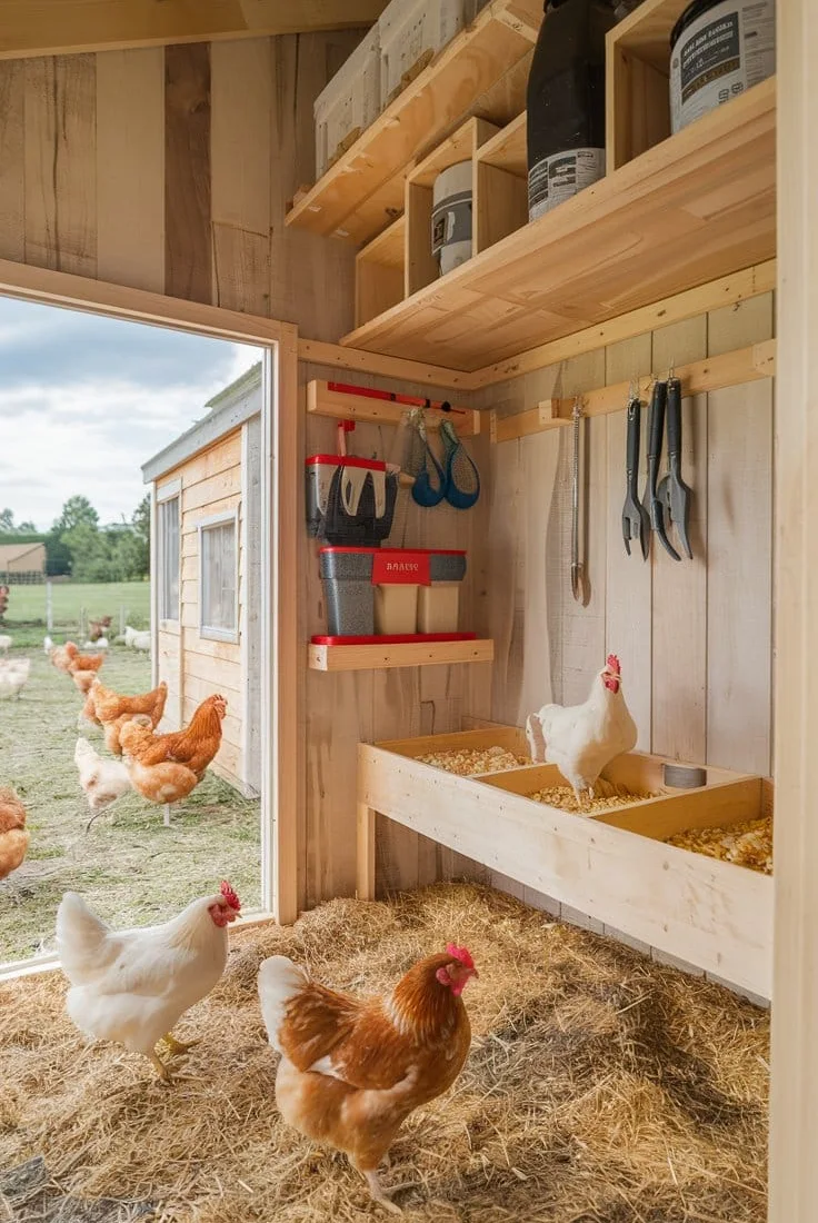Functional Inside Chicken Coop Designs (30 Easy To Clean Interior Ideas)