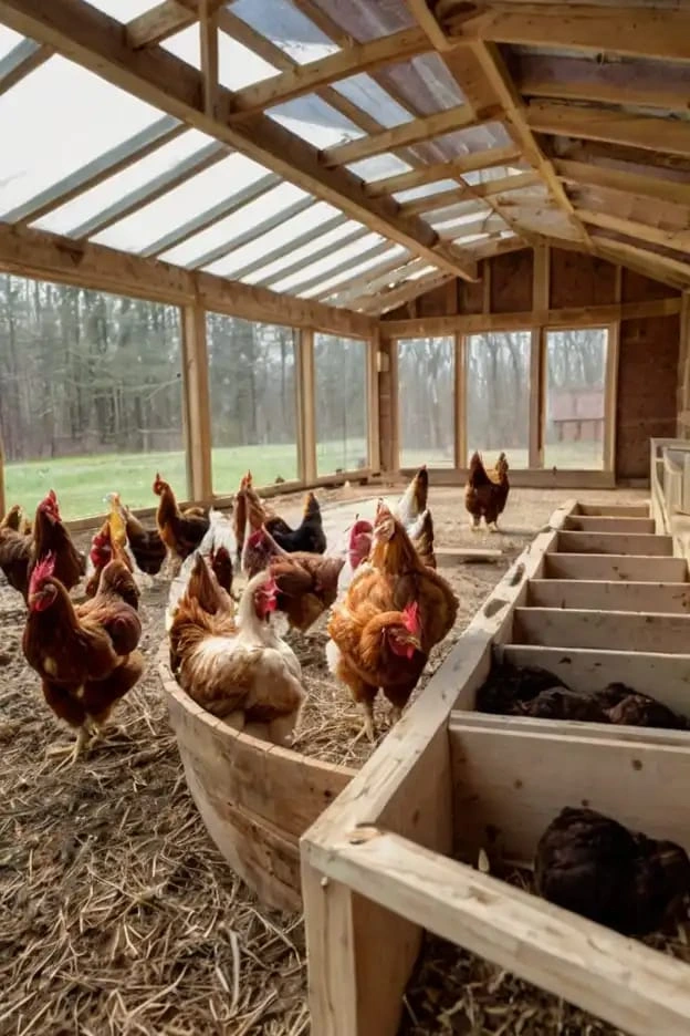 Functional Inside Chicken Coop Designs (30 Easy To Clean Interior Ideas)