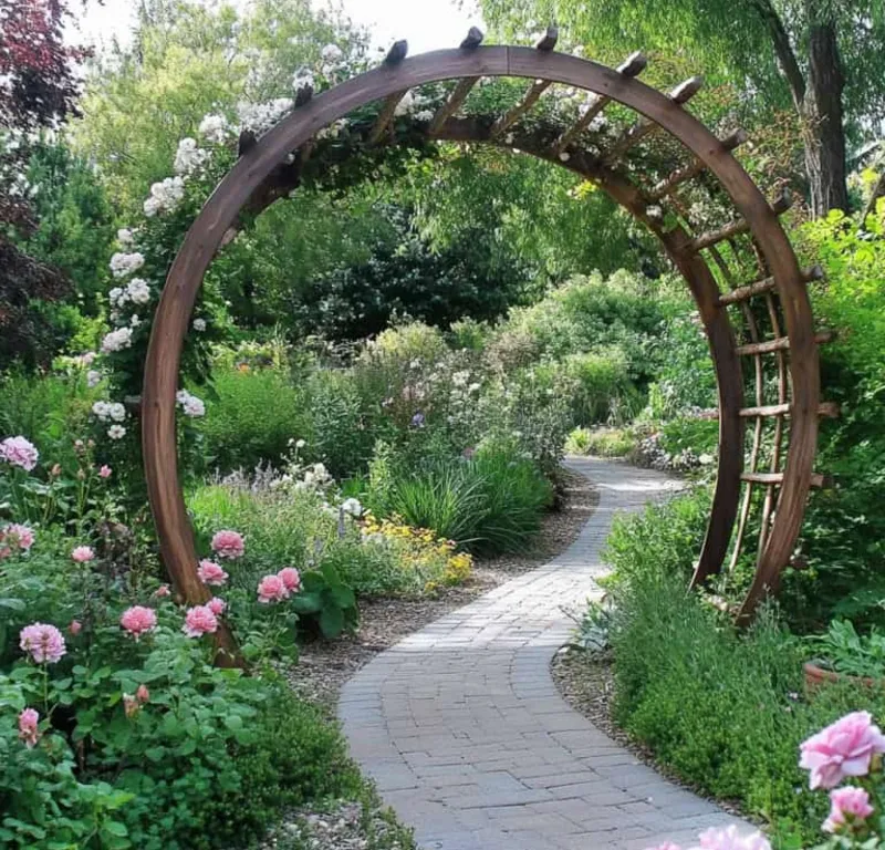 35 Stunning DIY Garden Moon Gate Ideas
