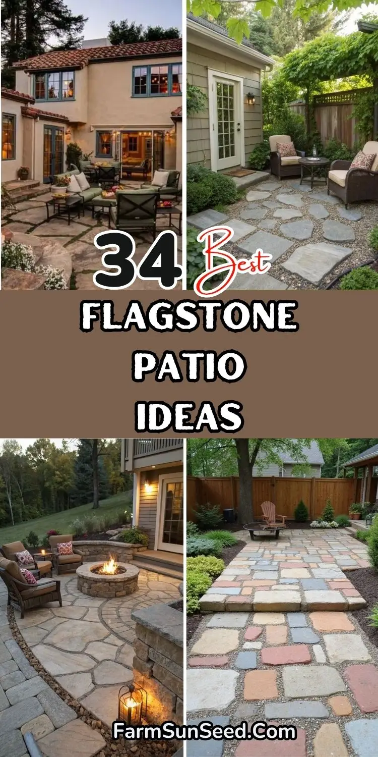 34 Modern & Budget Friendly Flagstone Patio Ideas (With & Without Fire ...